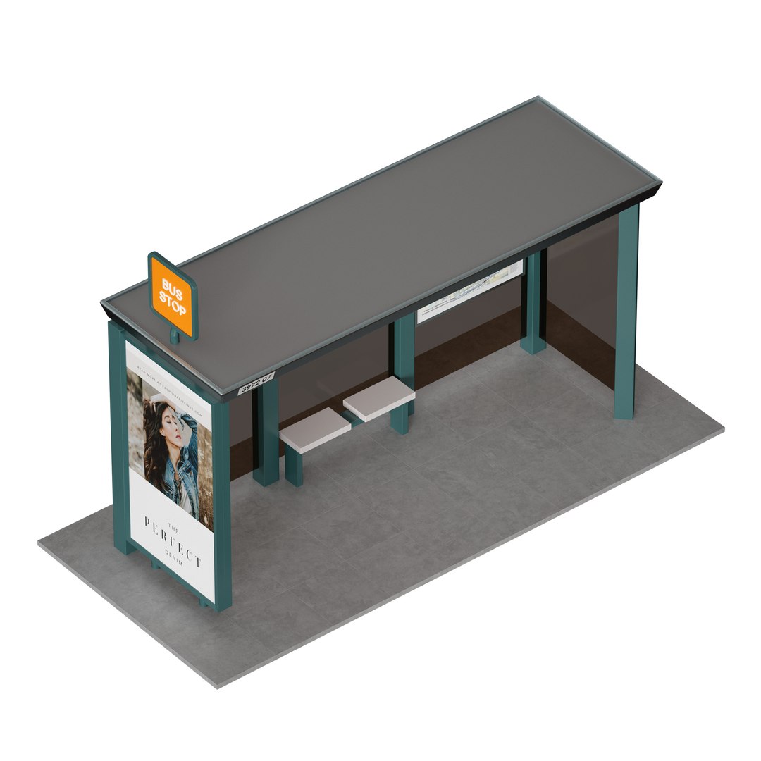 3D Public Transport Bus Stop - TurboSquid 2157889