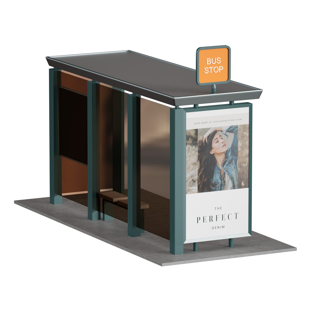 3D Public Transport Bus Stop - TurboSquid 2157889