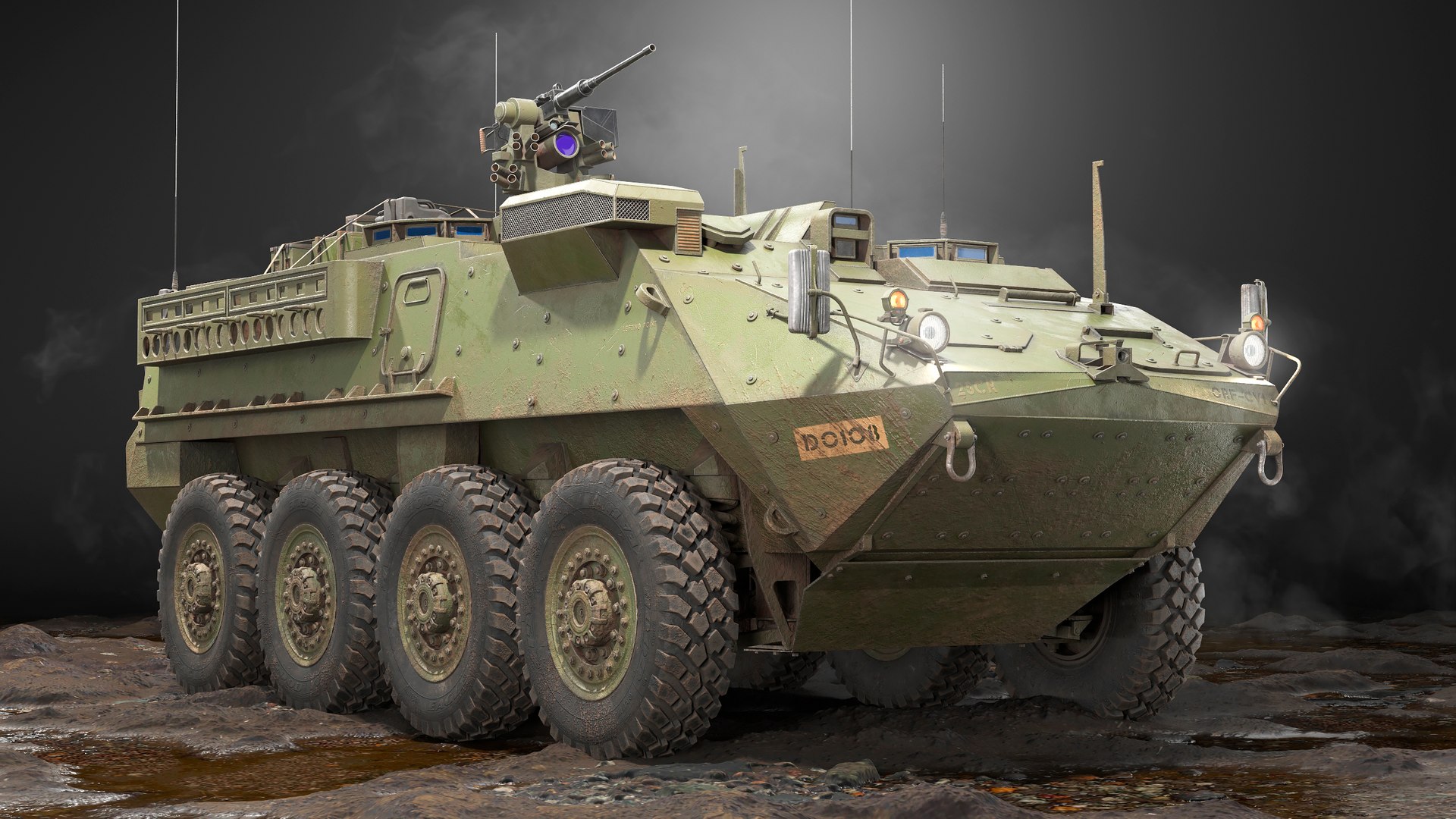 3D M1130 Stryker CV Slat Armour PBR Model - TurboSquid 2427650