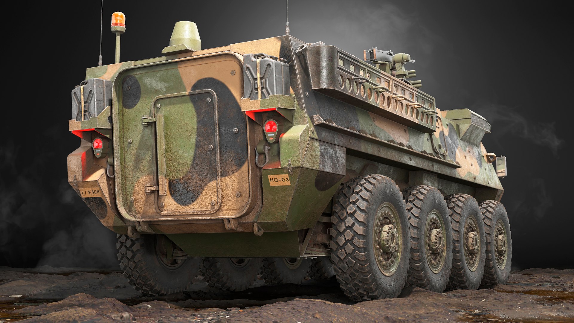 3D M1130 Stryker CV Slat Armour PBR Model - TurboSquid 2427650