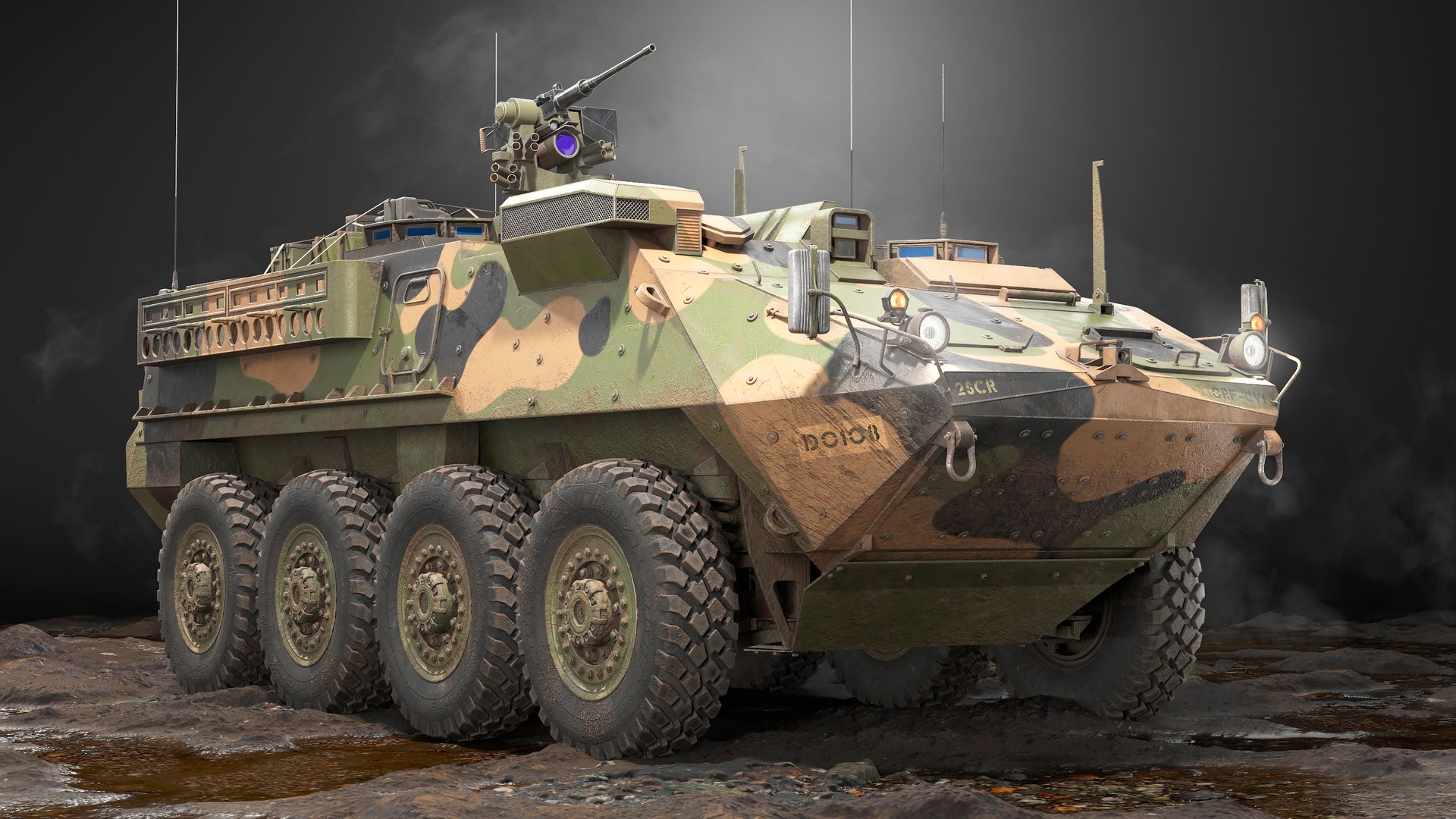 3D M1130 Stryker CV Slat Armour PBR Model - TurboSquid 2427650