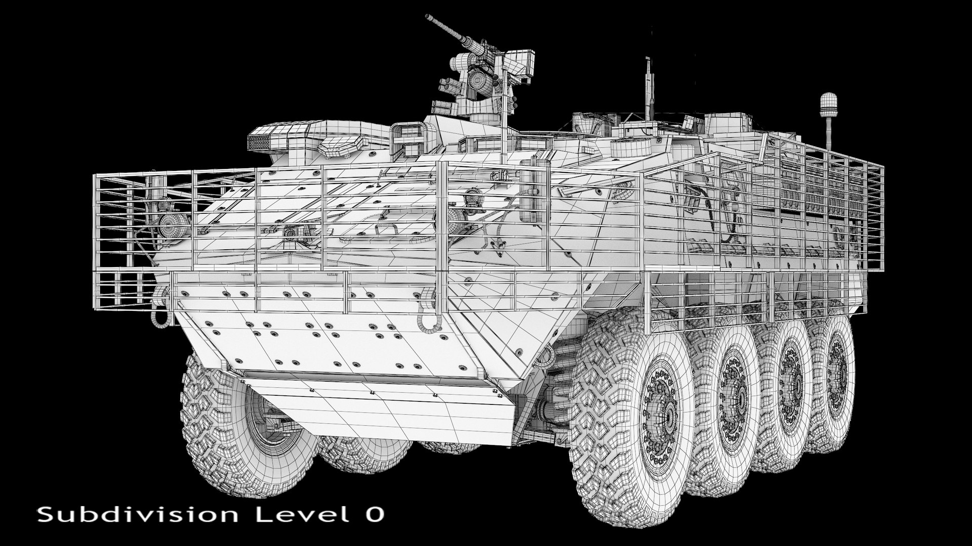3D M1130 Stryker CV Slat Armour PBR Model - TurboSquid 2427650