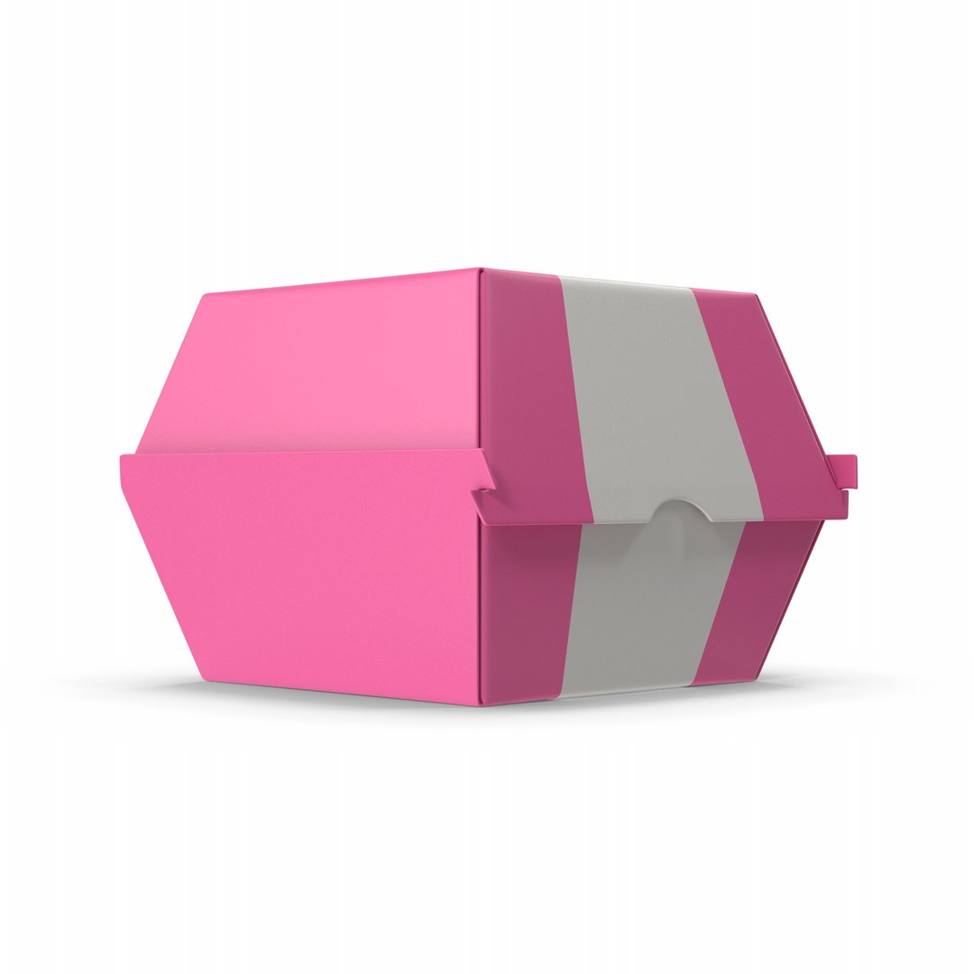 3D Model Pink Burger Box - TurboSquid 2051920