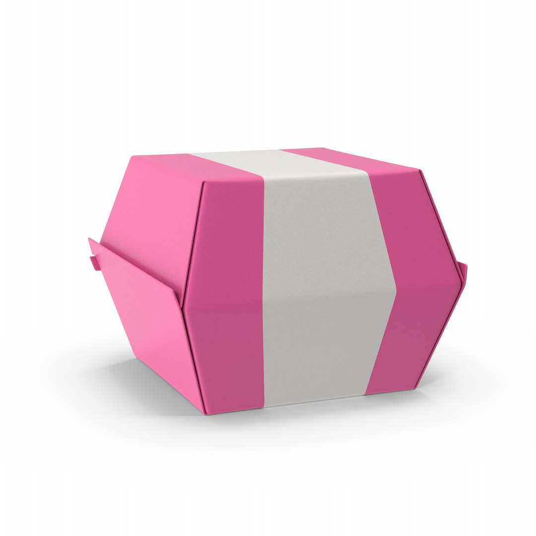 3D Model Pink Burger Box - TurboSquid 2051920