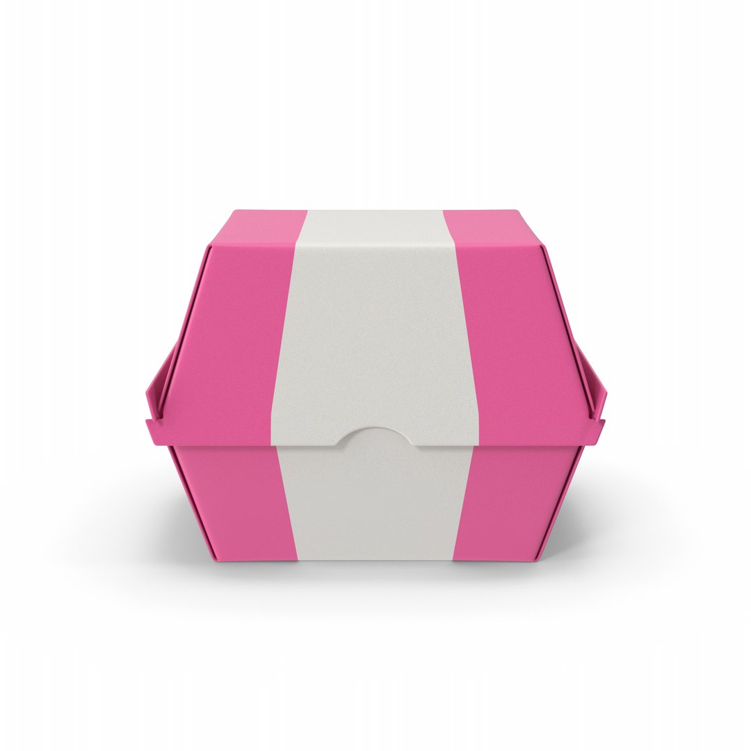 3D Model Pink Burger Box - TurboSquid 2051920