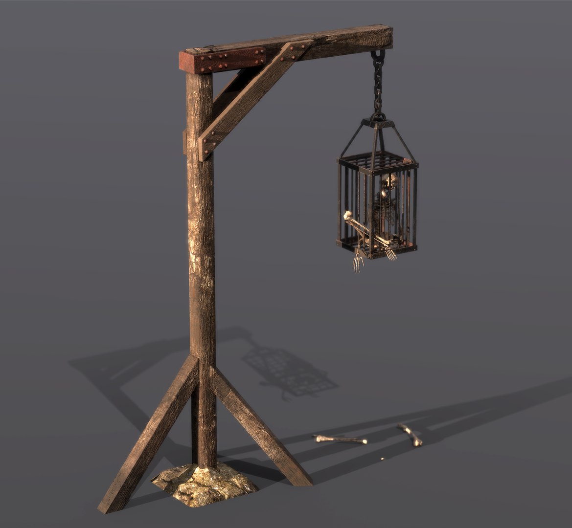 Gibbet Cage With Skeleton 3D Model - TurboSquid 1919672