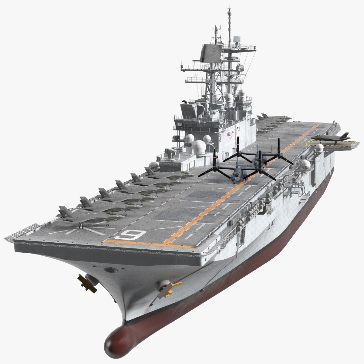 항공기를 탑재한 USS America LHA 6 3D 모델 - TurboSquid 1856502