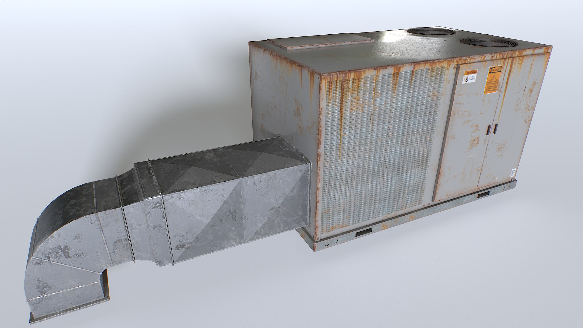 3D Model Rusty Rooftop AC Hvac Unit - TurboSquid 2332852