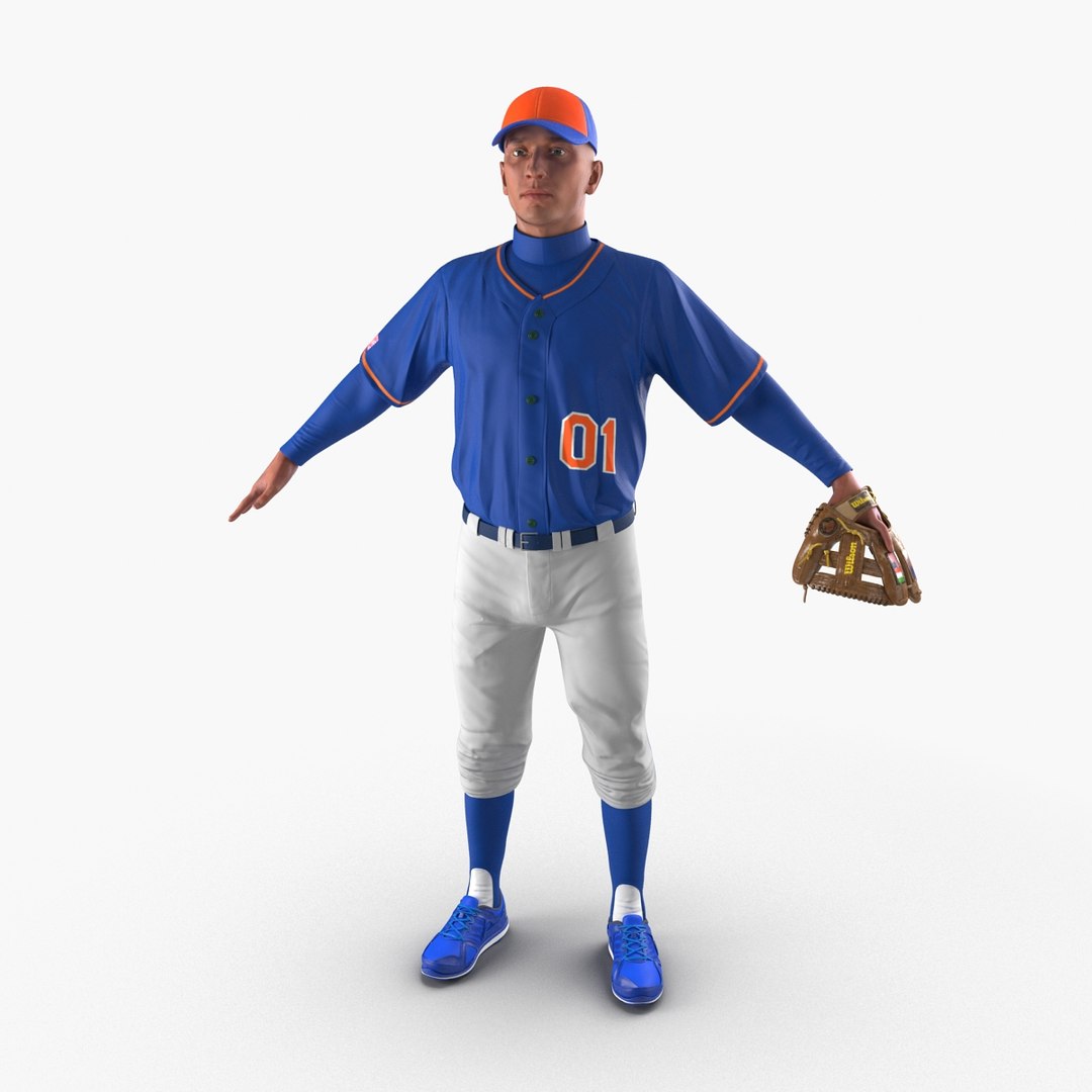 baseball player generic 4 3d model