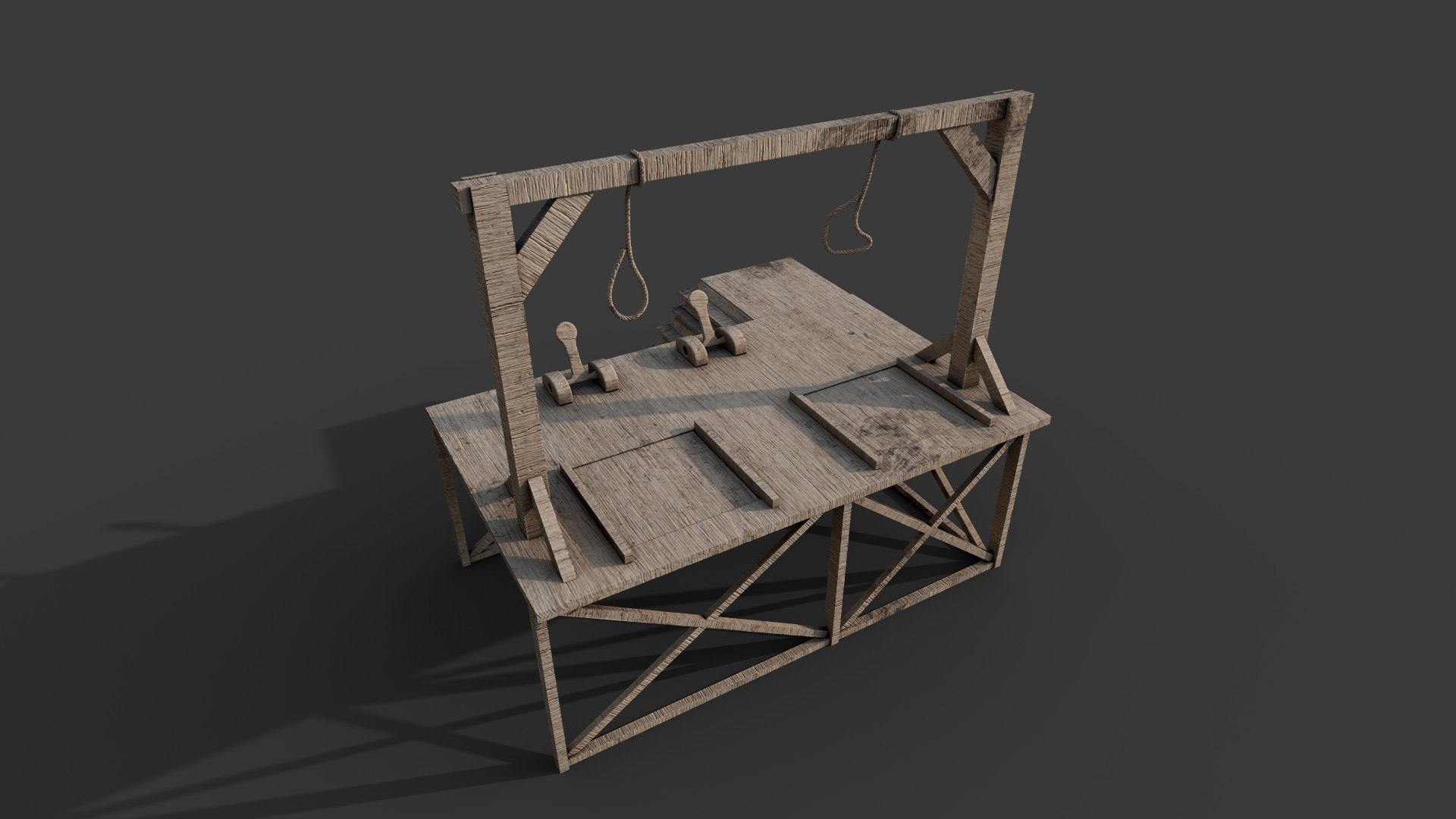 3D Model Gallows Wooden Platform - TurboSquid 2230225