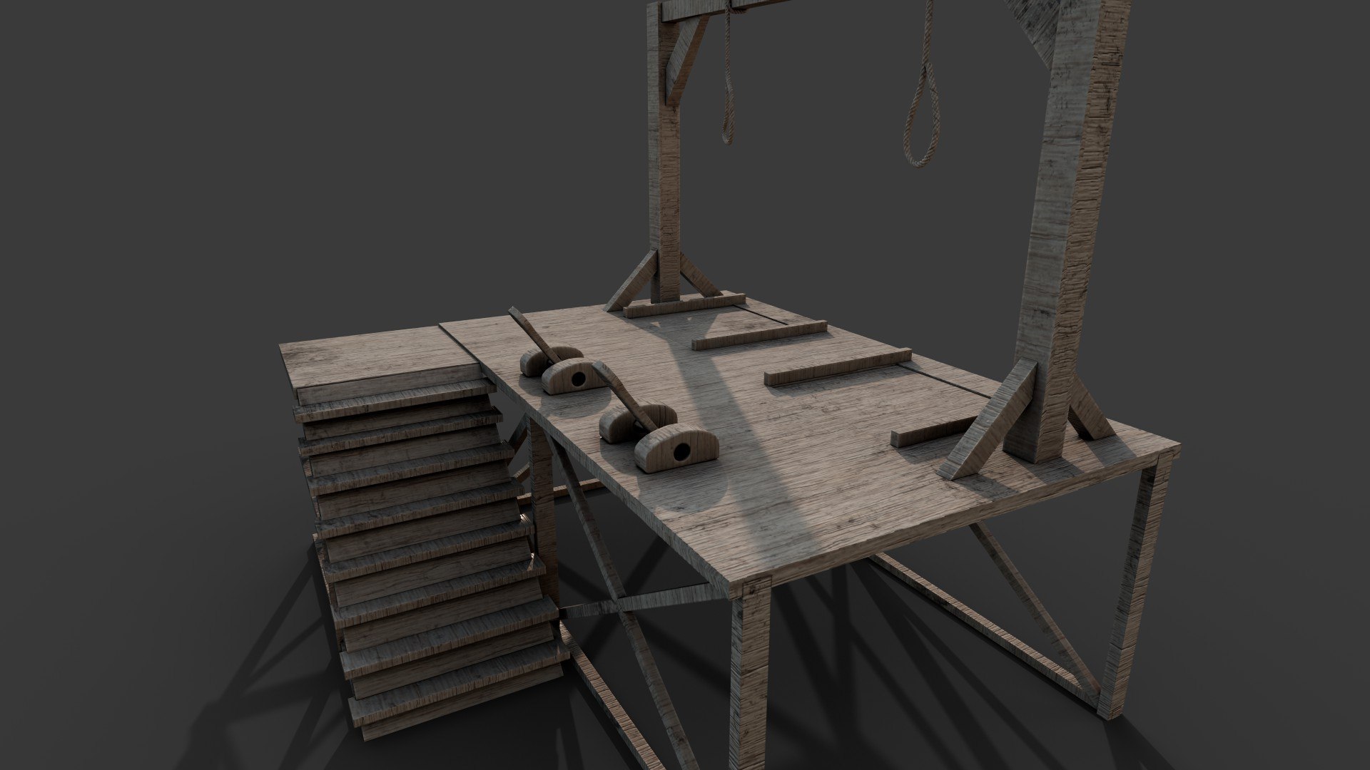 3D Model Gallows Wooden Platform - TurboSquid 2230225