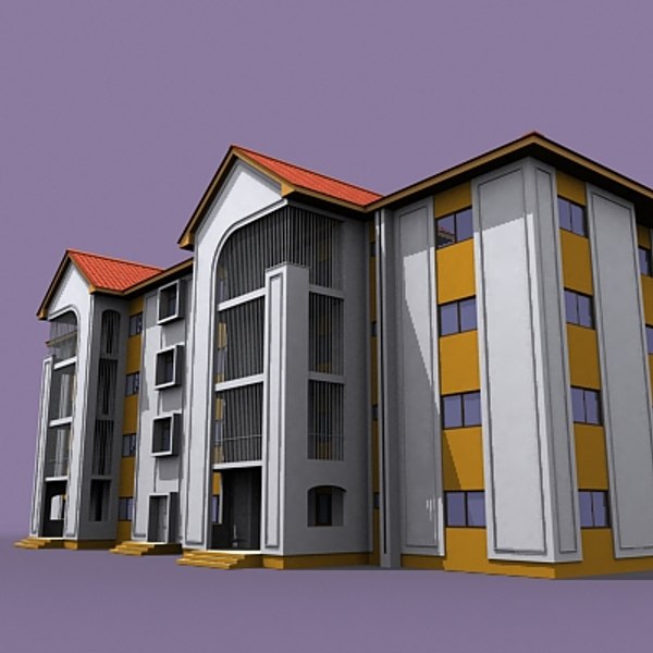 3d model of block flats