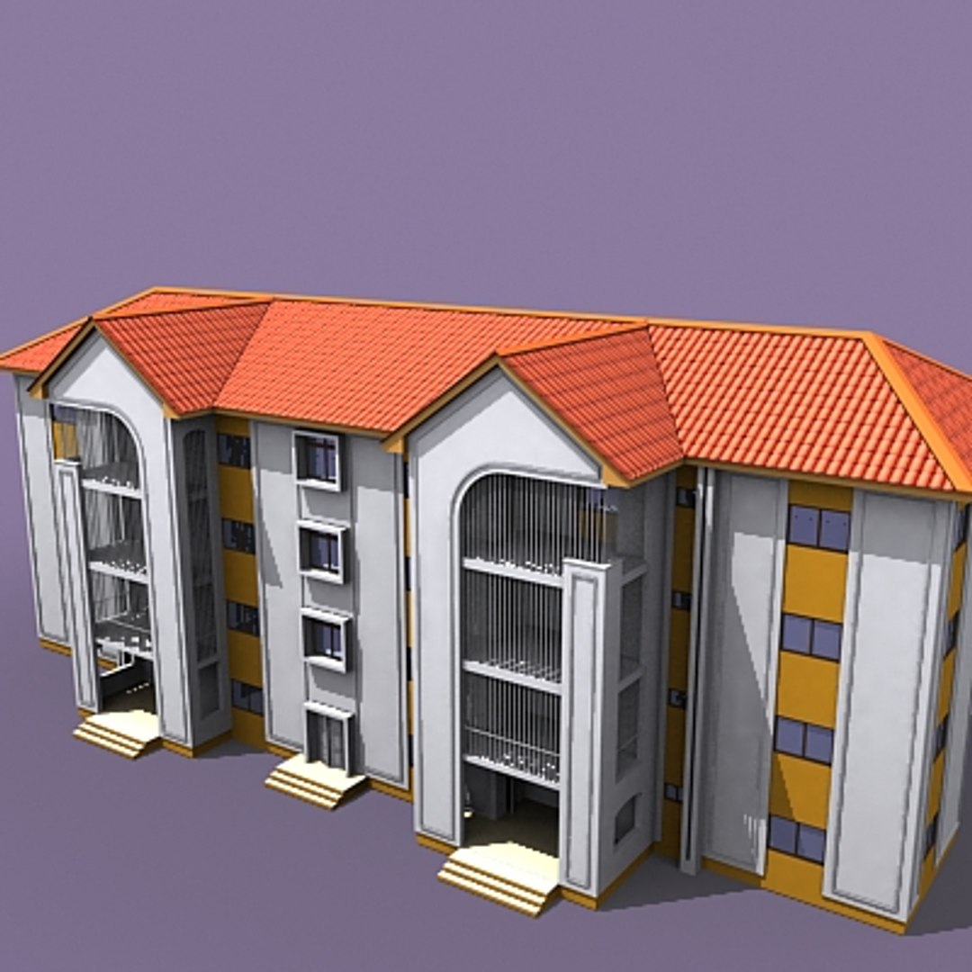 3d Model Of Block Flats
