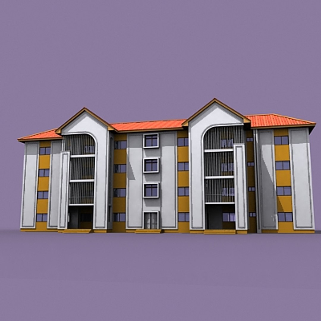 3d Model Of Block Flats