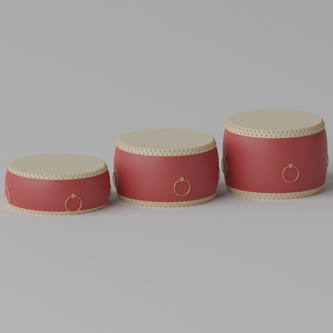 3D Chinese Musical Instrument Drum - TurboSquid 2217339