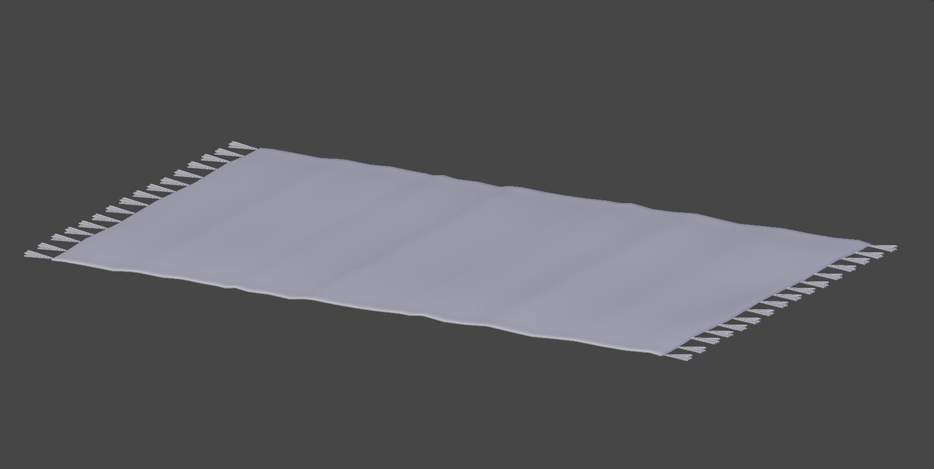 Realistic Rug Fringe 3d Obj