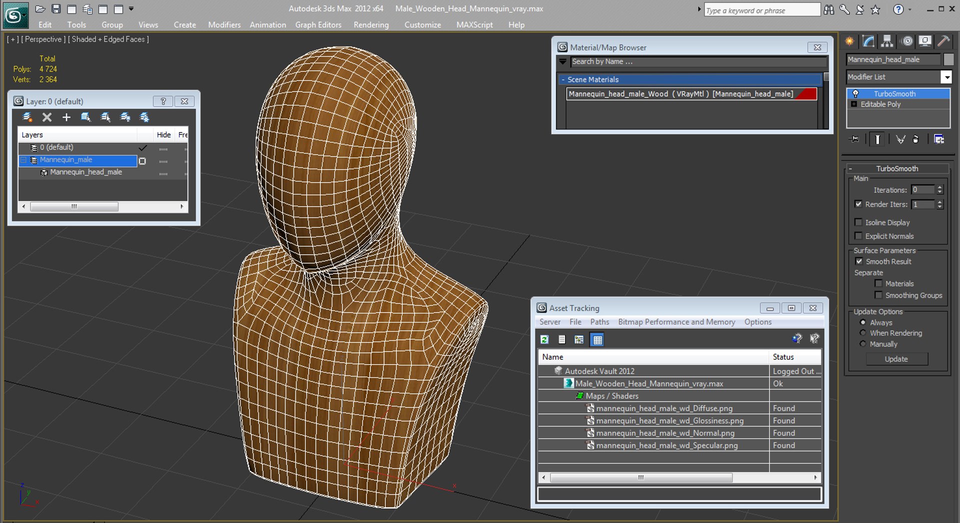 Male wooden head mannequin 3D model - TurboSquid 1297039