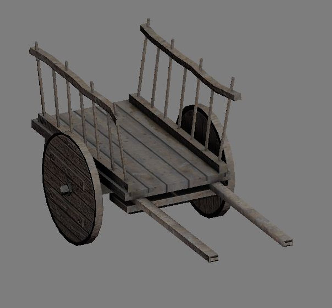 Ready Wooden Cart 3ds