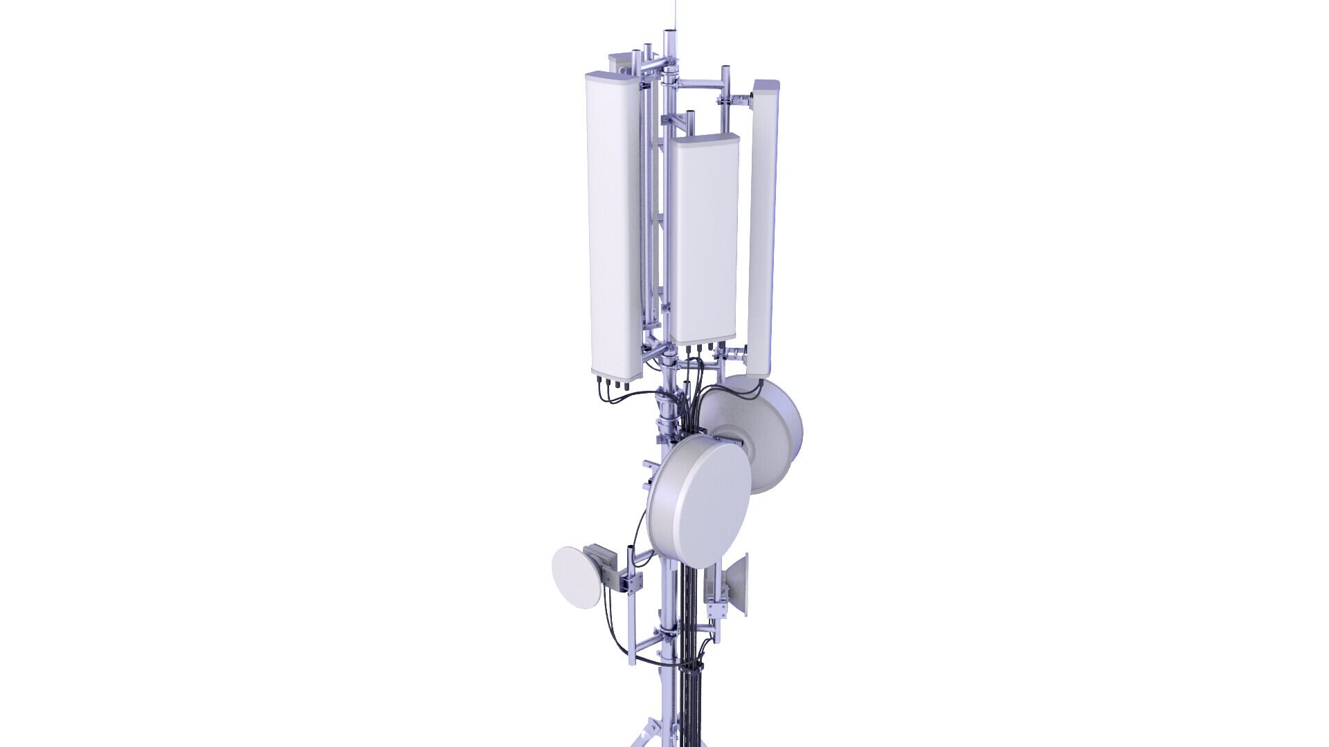 3D Model Rooftop Cellular Tower 67 And Base Station Box SET ...