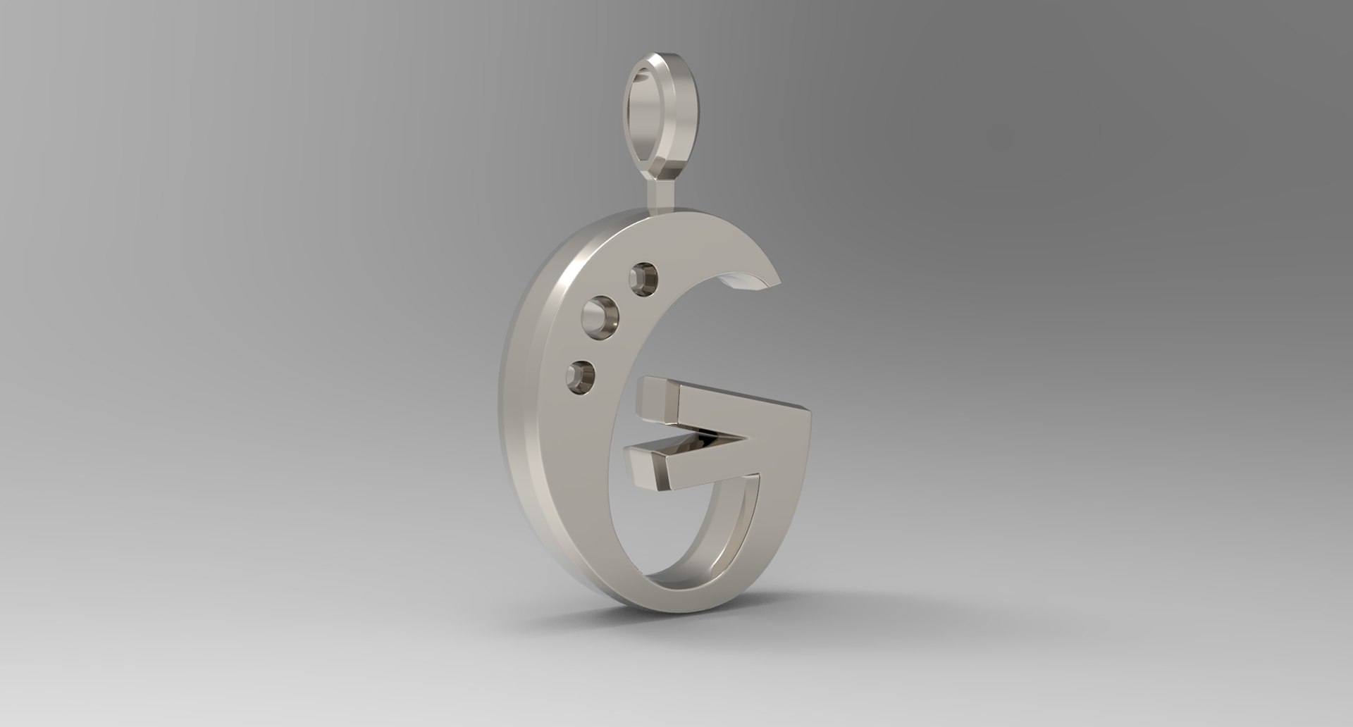 G Letter Pendant Platinum 3D Model - TurboSquid 1900207