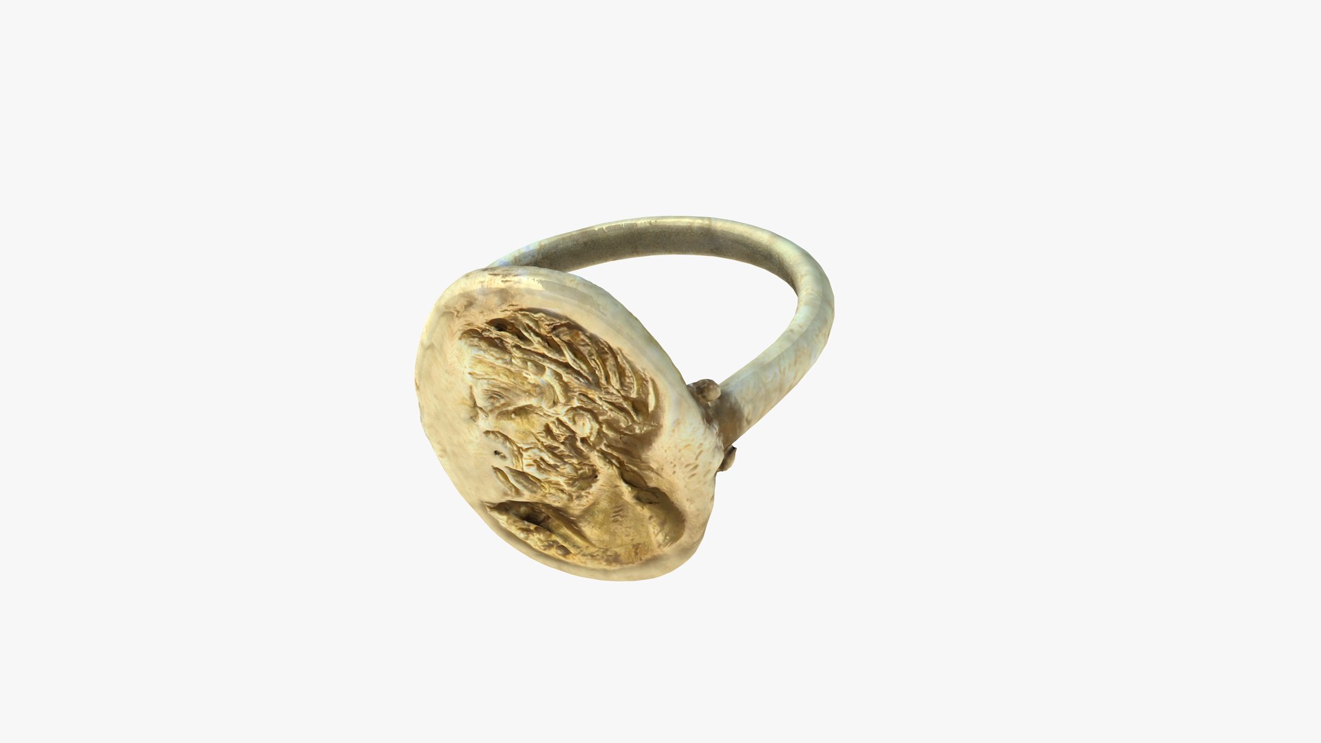 3D Roman Gold Ring With Head Of Jupiter - TurboSquid 2216799