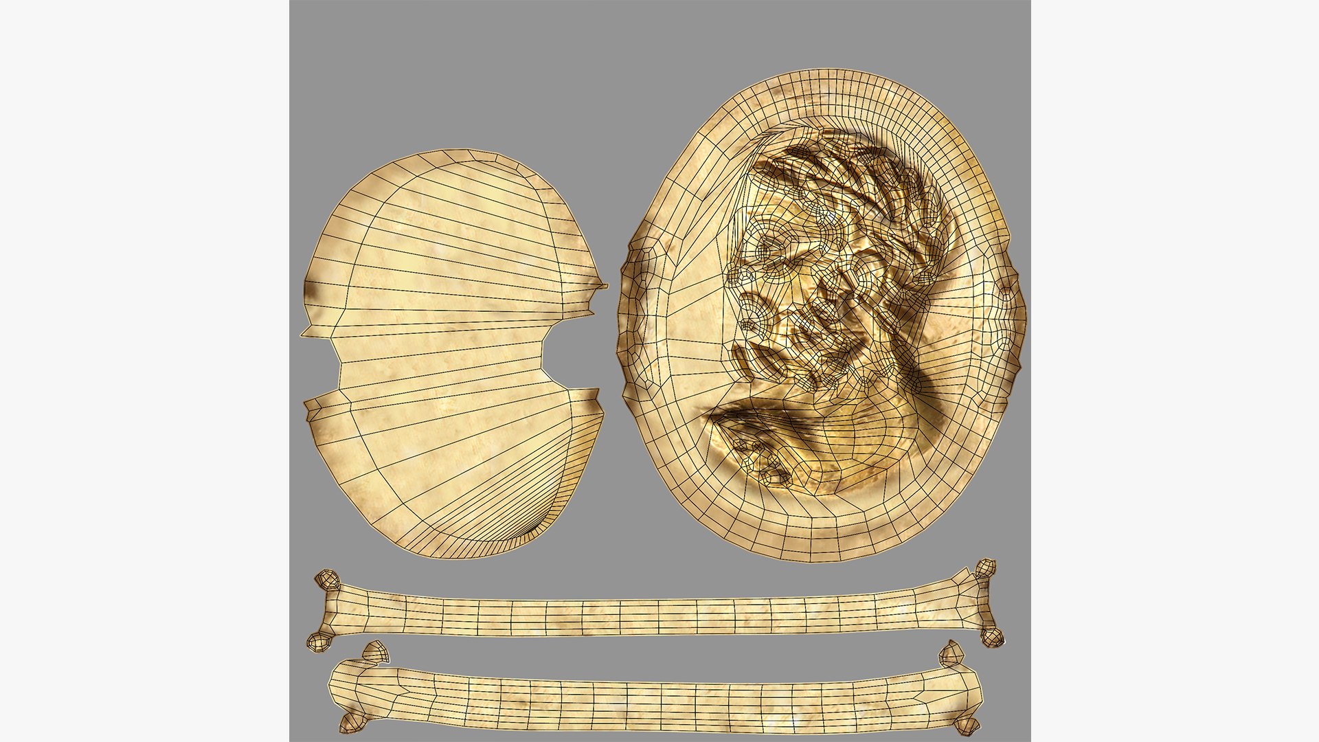 3D Roman Gold Ring With Head Of Jupiter - TurboSquid 2216799
