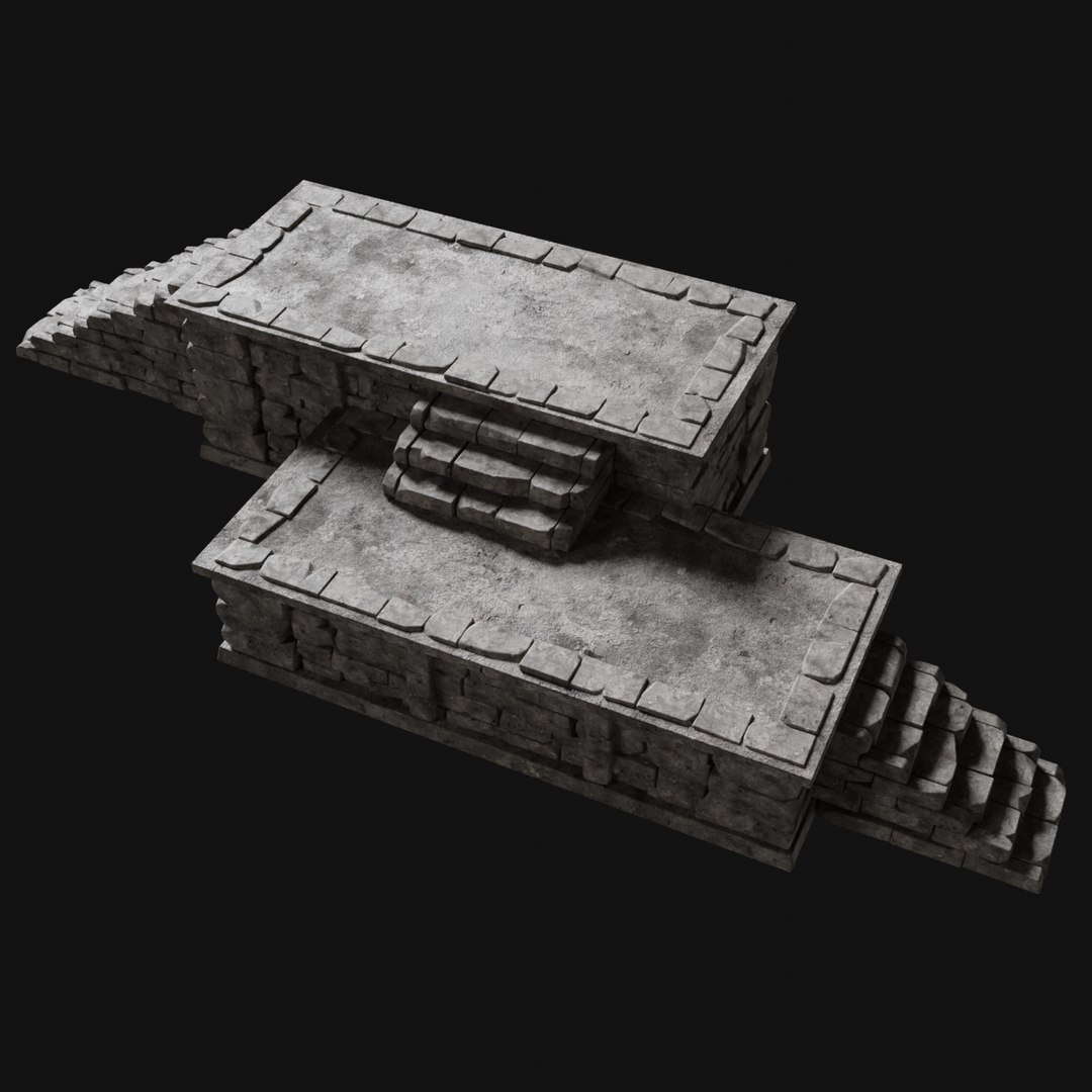 3D AZTEC MAYAN INKA MESOAMERICA STONE PLATFORM STAIRS COLLECTION ...