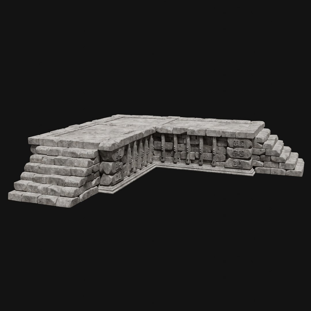 3D AZTEC MAYAN INKA MESOAMERICA STONE PLATFORM STAIRS COLLECTION ...