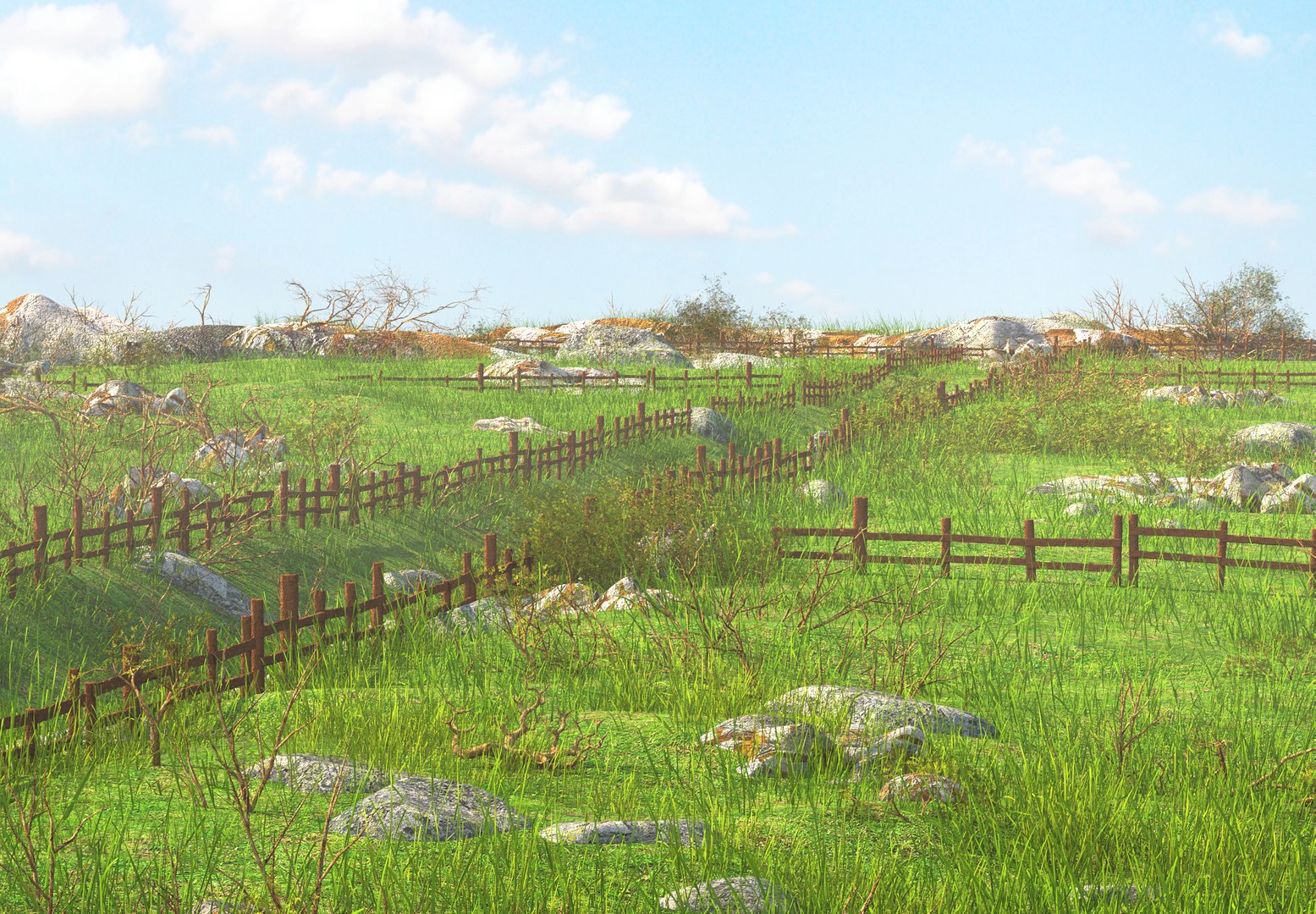 Nature Meadow Environment 3D Model - TurboSquid 1733310