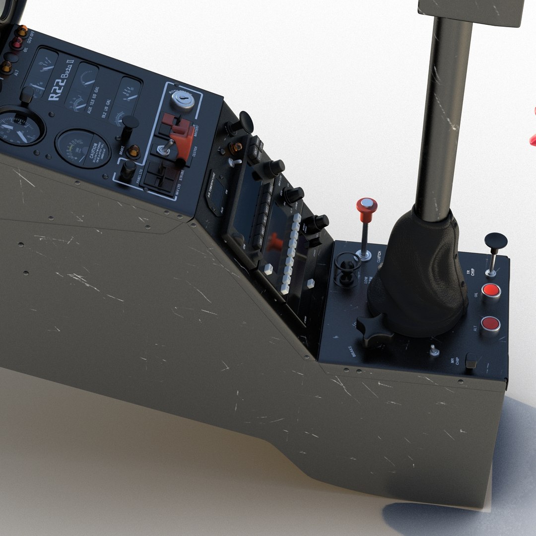 light helicopter control panel 3d model