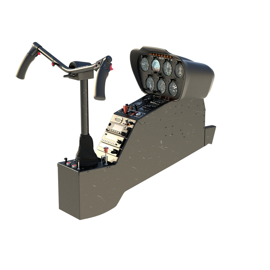 Light Helicopter Control Panel 3d Model