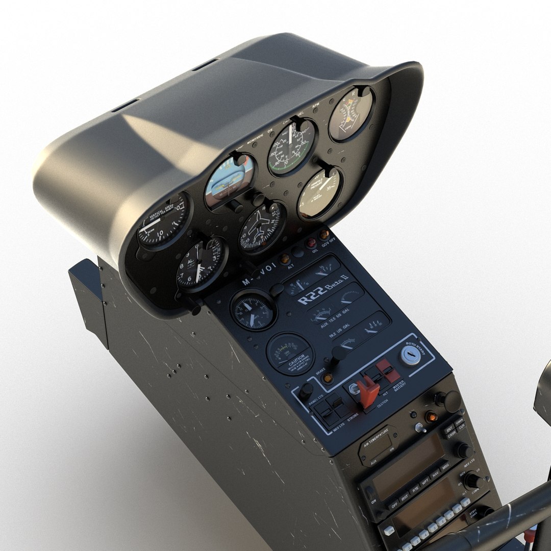 Light Helicopter Control Panel 3d Model
