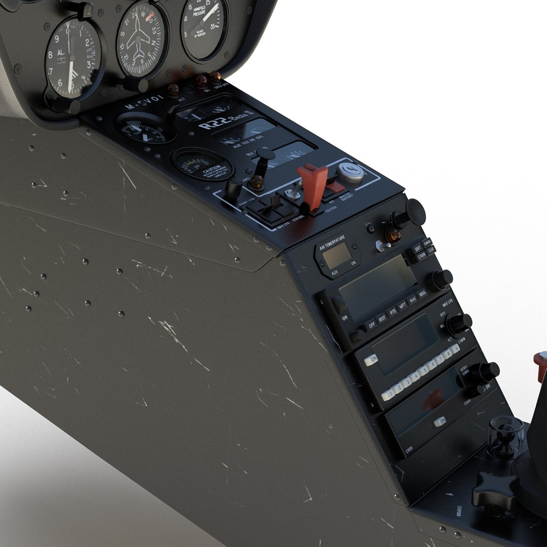 Light Helicopter Control Panel 3d Model