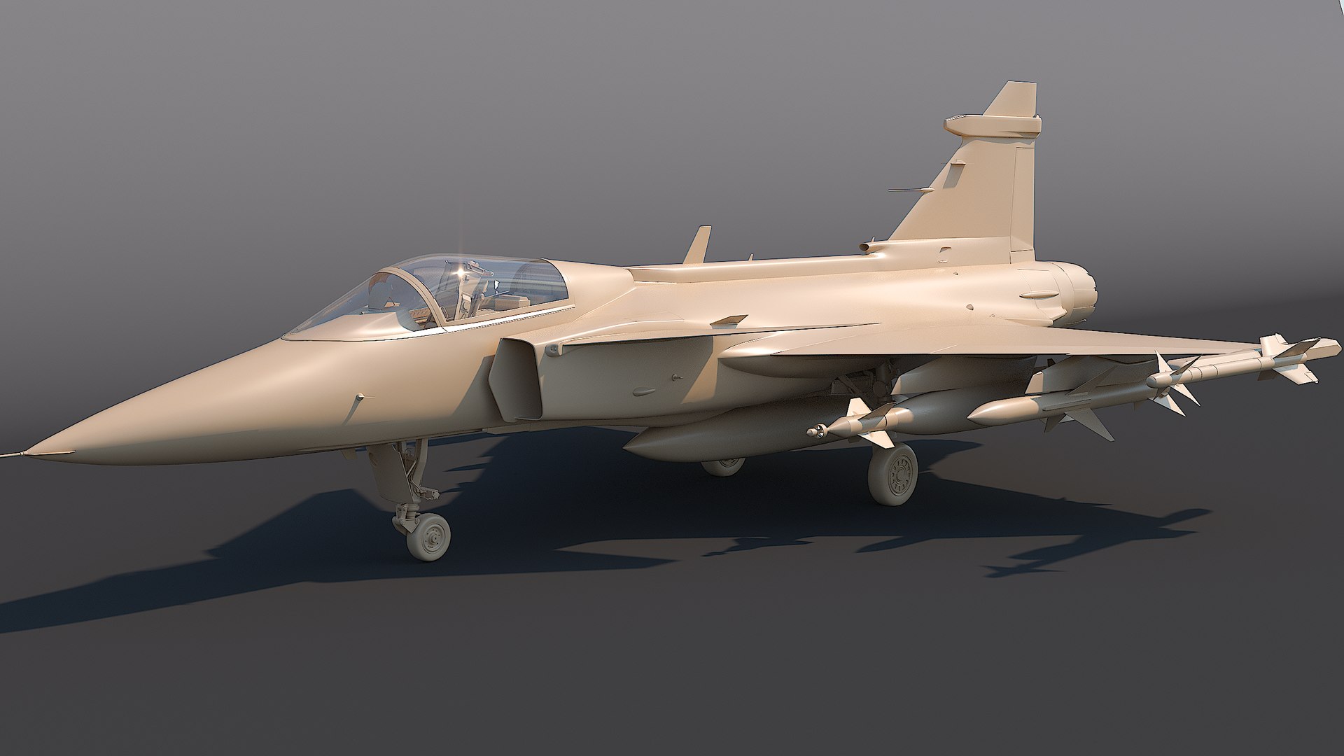 Saab JAS 39 rigged 3D model - TurboSquid 2179607