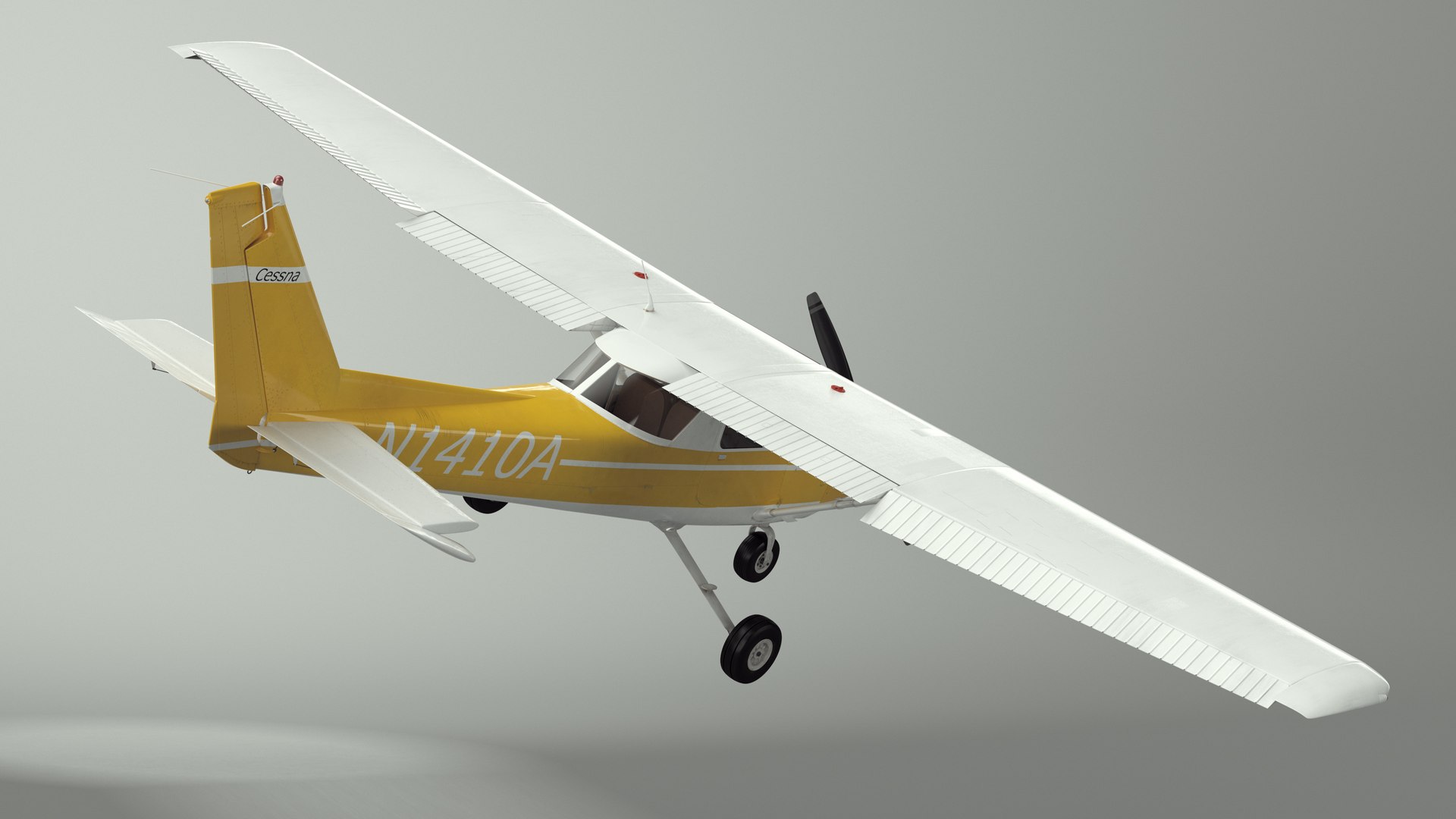 Private Single Engine Propeller Aircraft Cessna 150 Rigged For Maya 3D ...