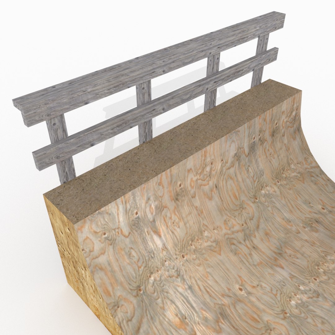 3d Simple Wooden Halfpipe