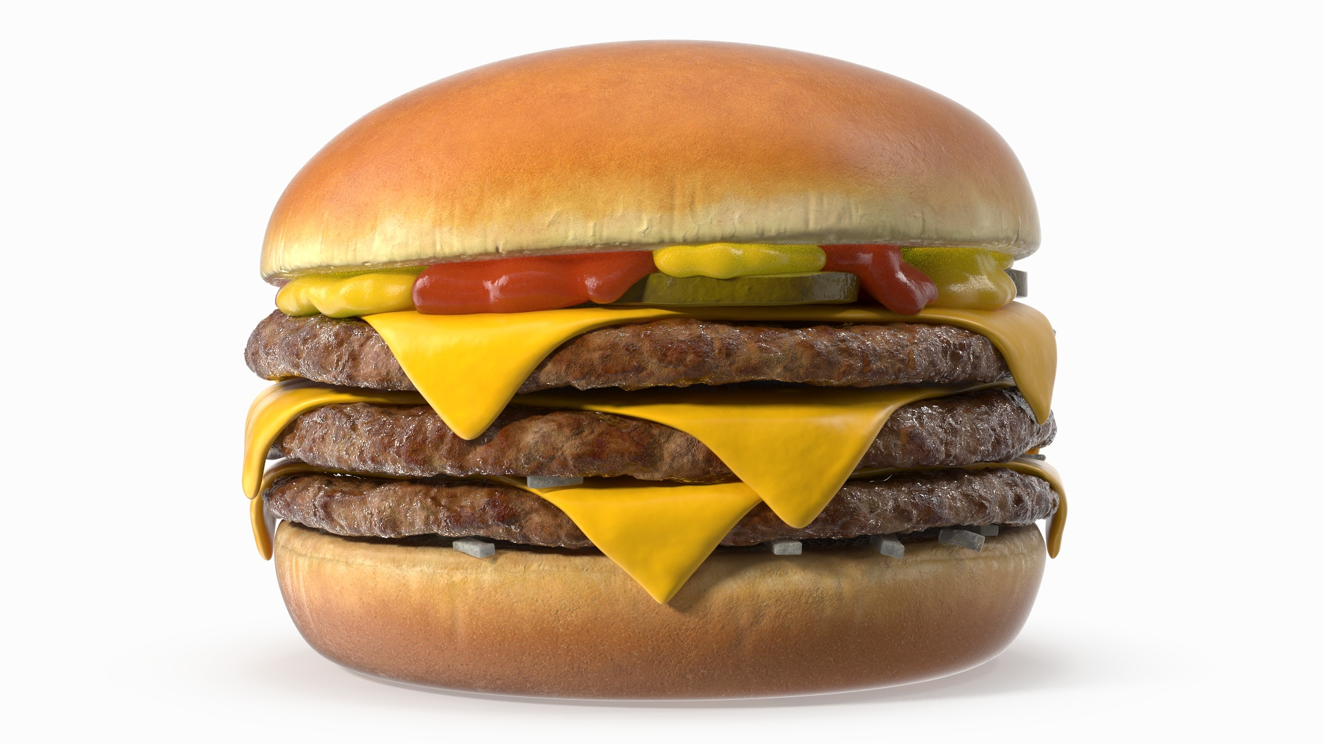 3D McDonalds Triple Cheeseburger - TurboSquid 2516113