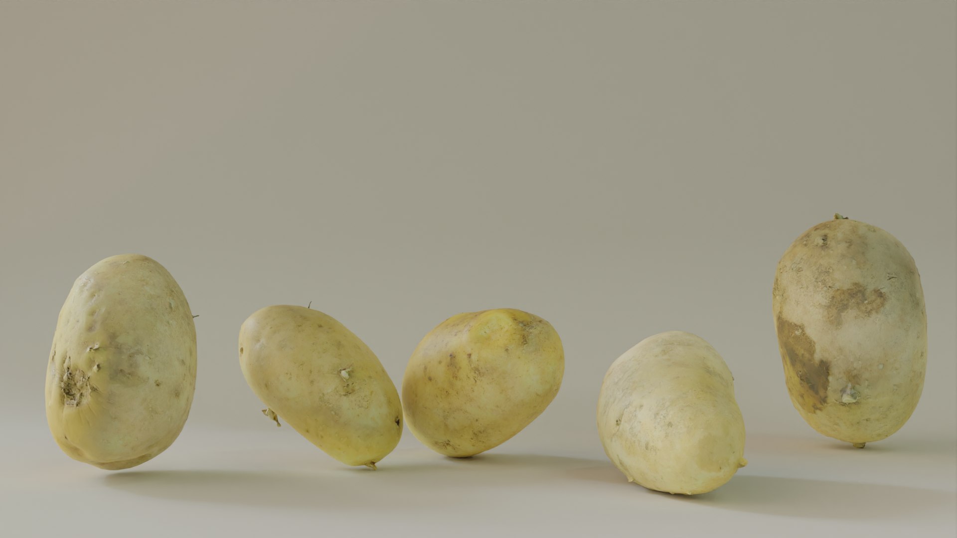 Realistic Potato Pack Of 5 - Asset 3D Model - TurboSquid 2144077