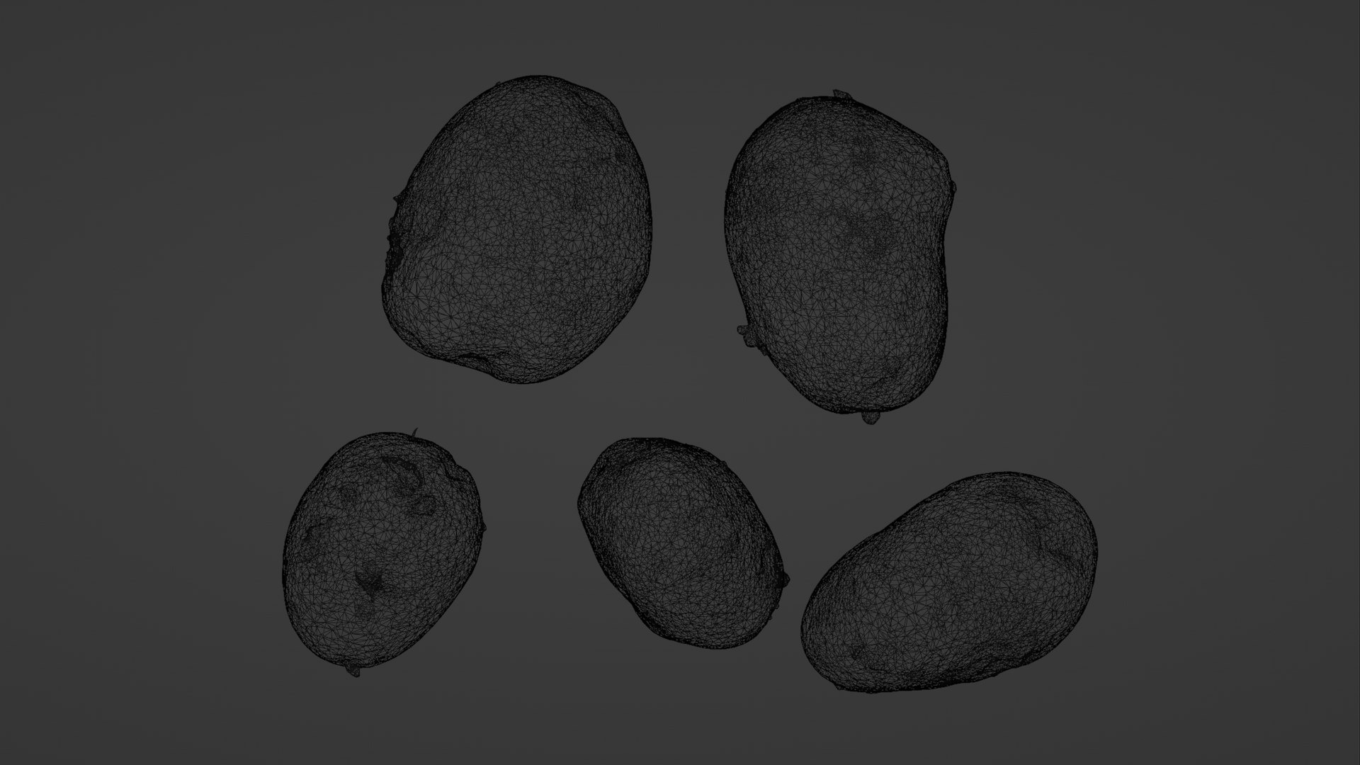 Realistic Potato Pack Of 5 - Asset 3D Model - TurboSquid 2144077