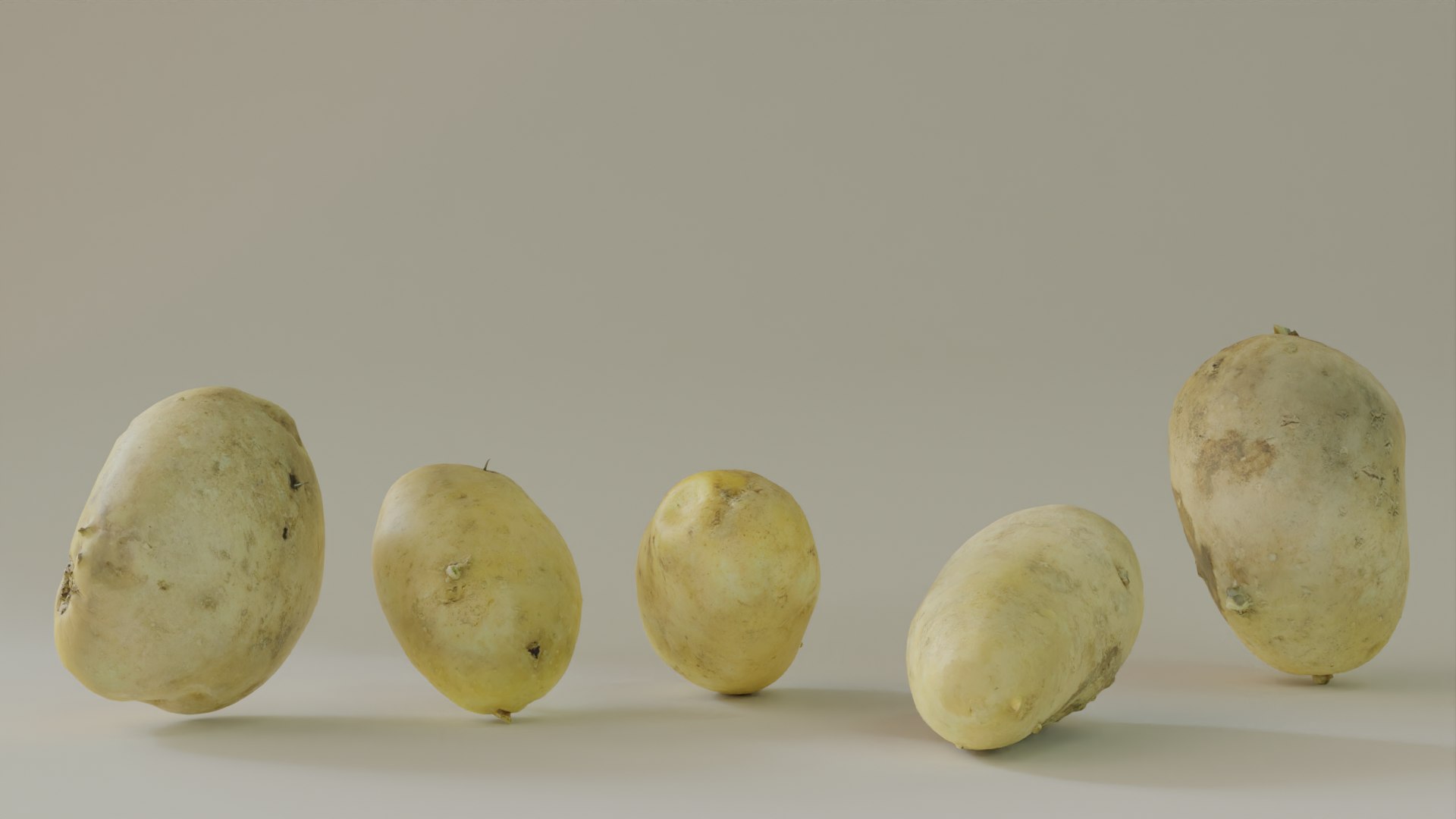 Realistic Potato Pack Of 5 - Asset 3D Model - TurboSquid 2144077