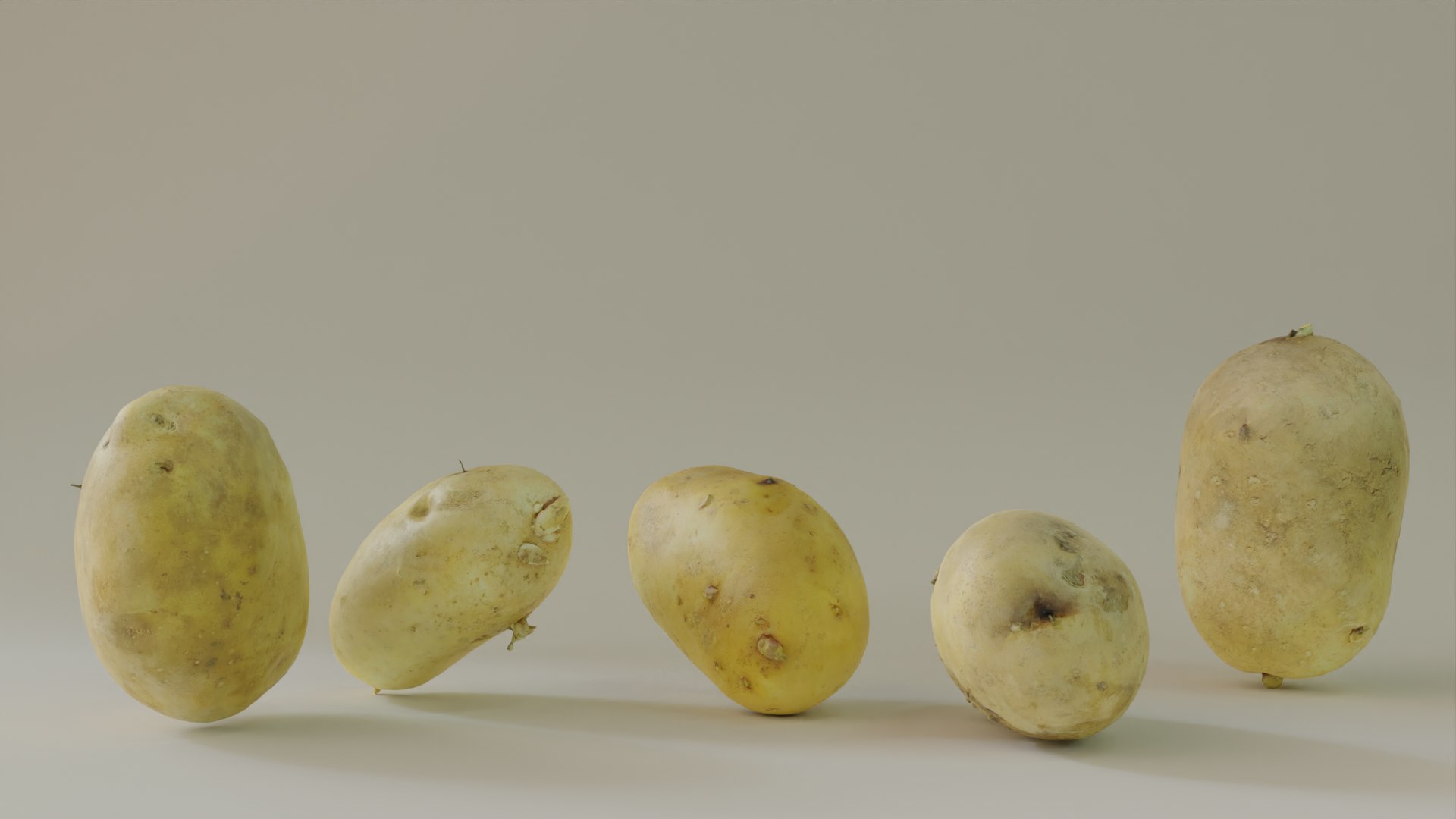 Realistic Potato Pack Of 5 - Asset 3D Model - TurboSquid 2144077