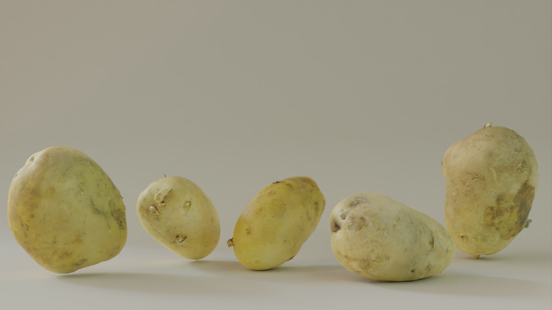 Realistic Potato Pack Of 5 - Asset 3D Model - TurboSquid 2144077
