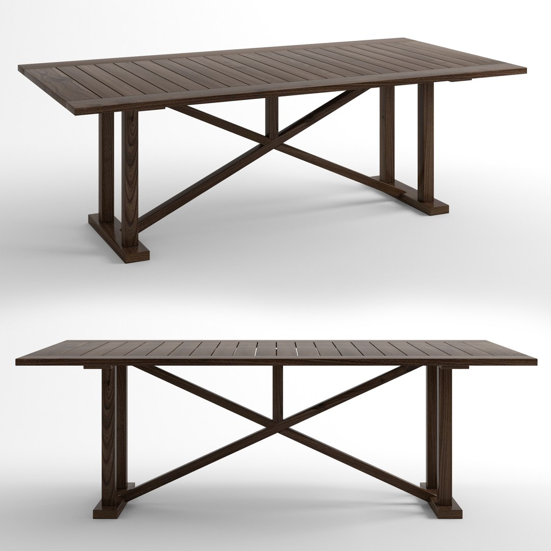 3D Rectangular table By JANUS et Cie - TurboSquid 2031128