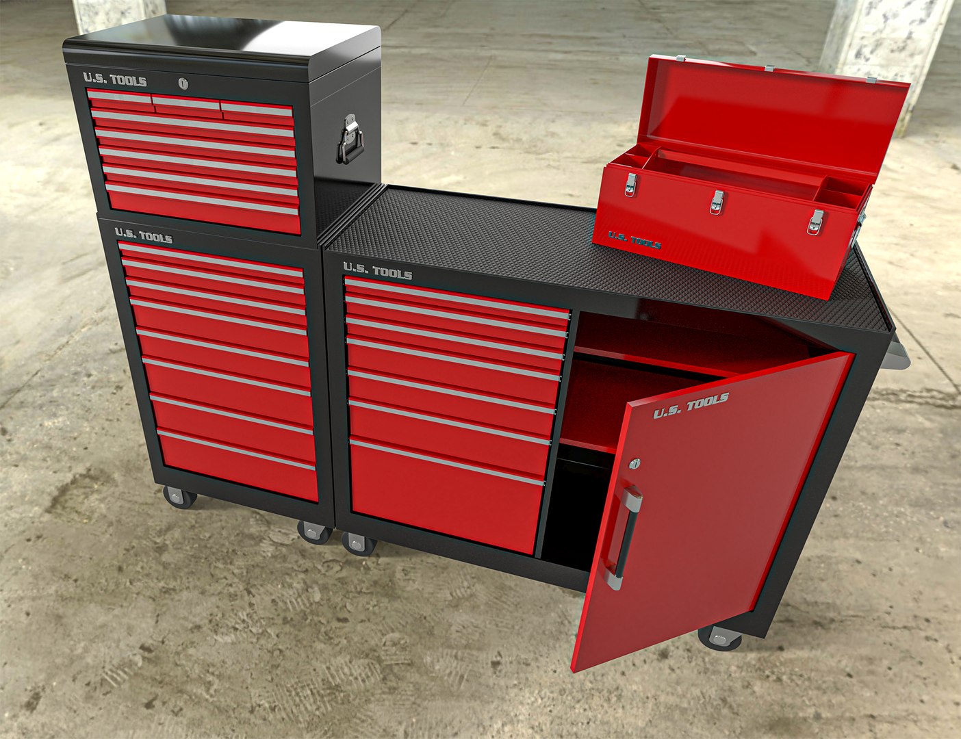 3D model set tool boxes - TurboSquid 1593745