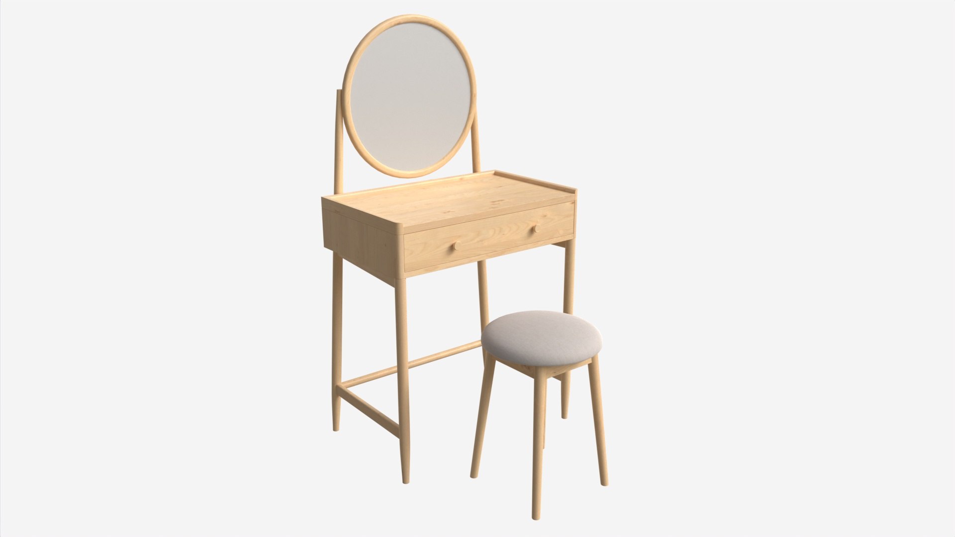 3D Model Dressing Table With Stool Ercol Salina - TurboSquid 2010945