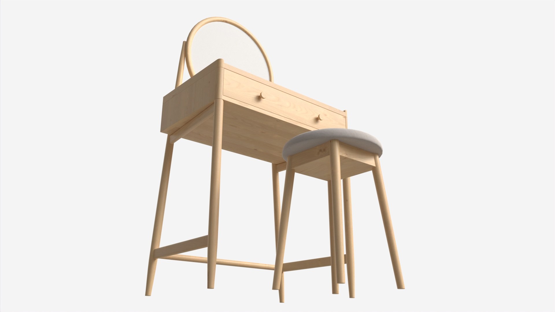 3D Model Dressing Table With Stool Ercol Salina - TurboSquid 2010945