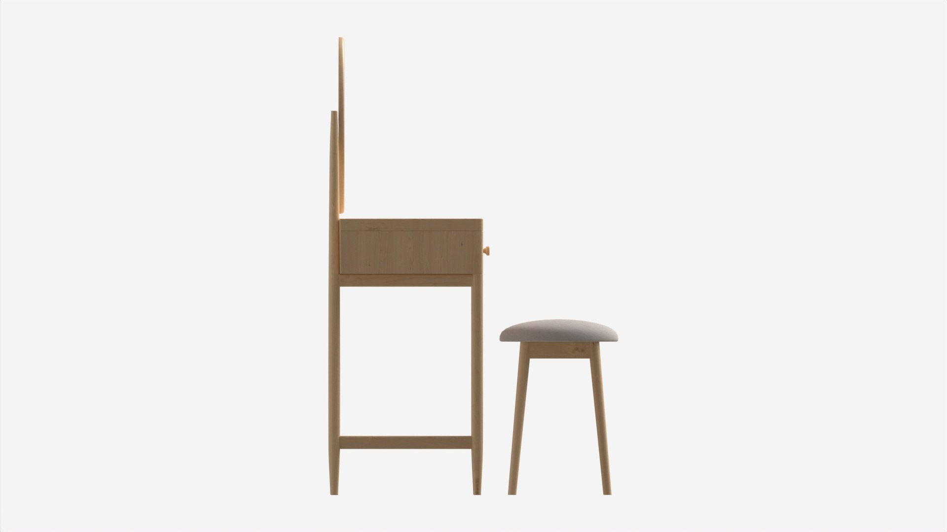 3D Model Dressing Table With Stool Ercol Salina - TurboSquid 2010945