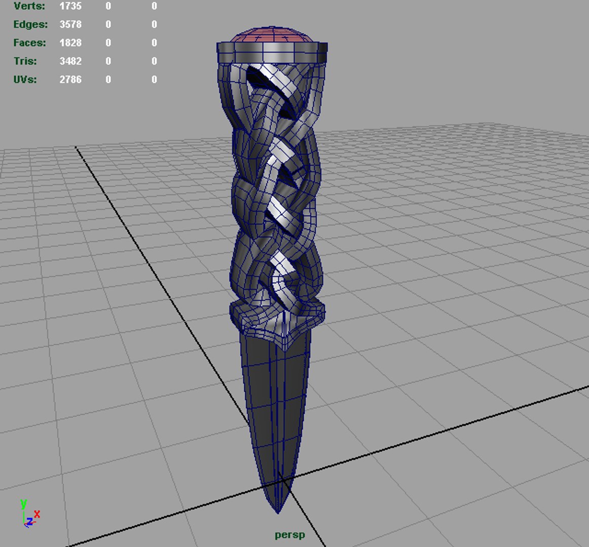 3d Scottish Dirk Dagger