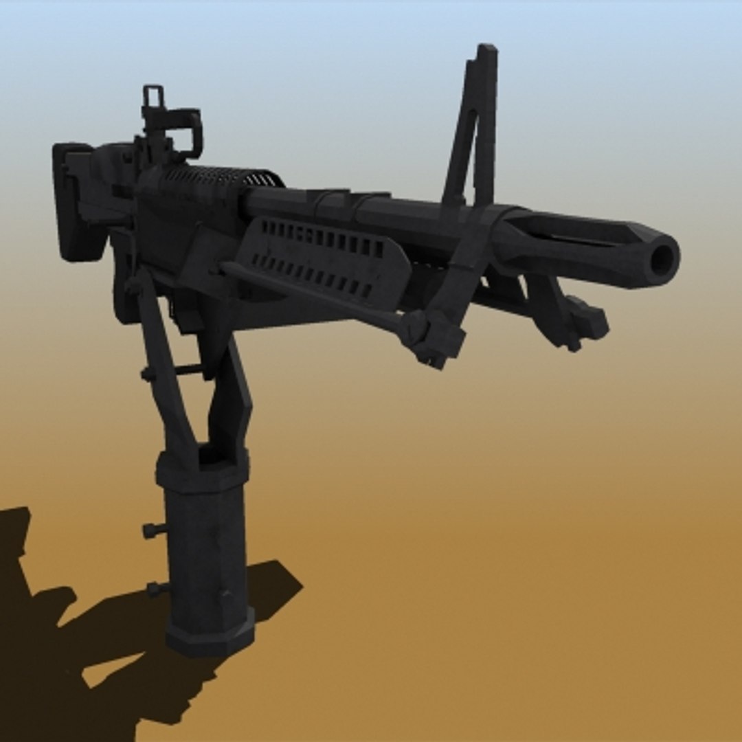 Realistic M60 Machine Gun 3d Model
