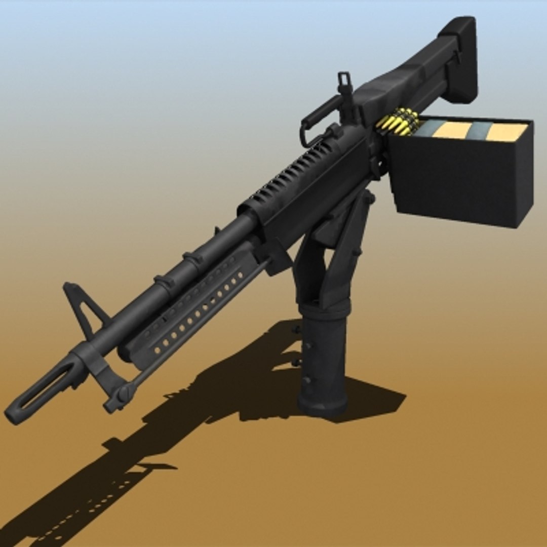 Realistic M60 Machine Gun 3d Model